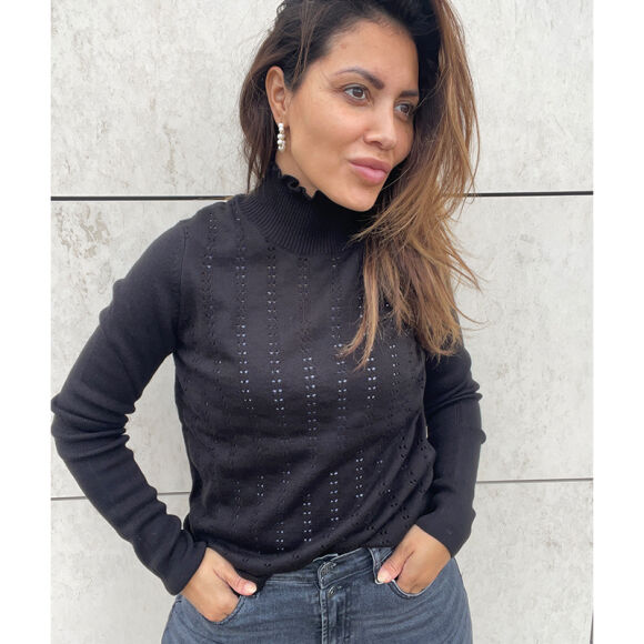 INWEAR - Briana Pullover Strik 30108775 Black - Jydepotten.dk