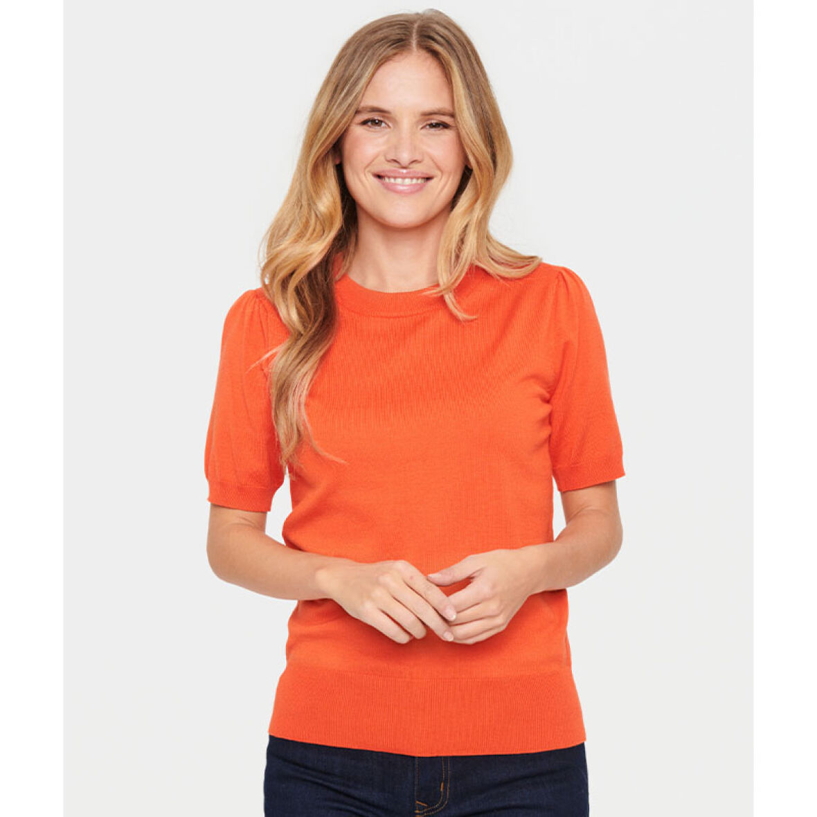 Saint Tropez - Mila SS Pullover 30511788 Tigerlily - Jydepotten.dk
