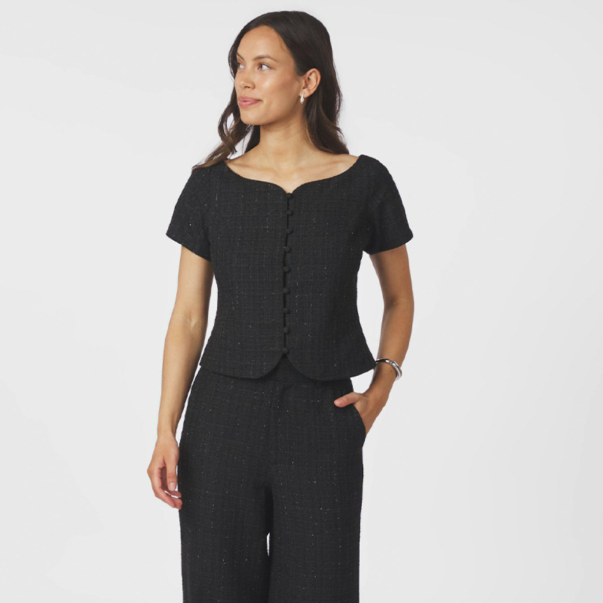 NEO NOIR - Tango boucle top 166929 black - Jydepotten.dk