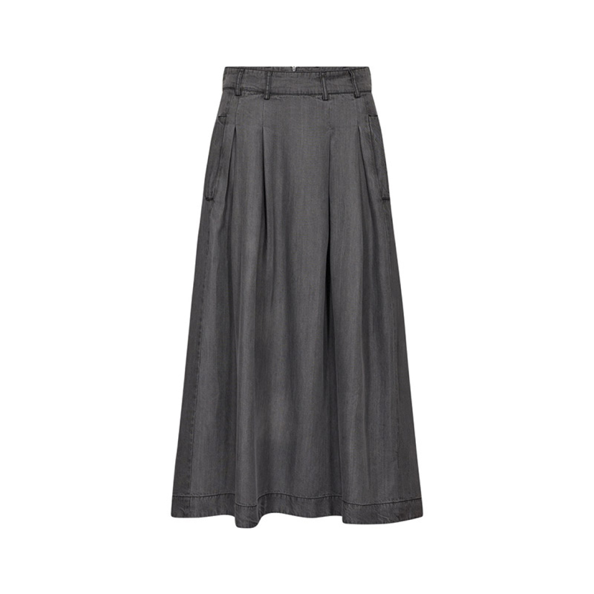 CO'COUTURE - Anya denim pleat nederdel mid grey 34181 - Jydepotten.dk